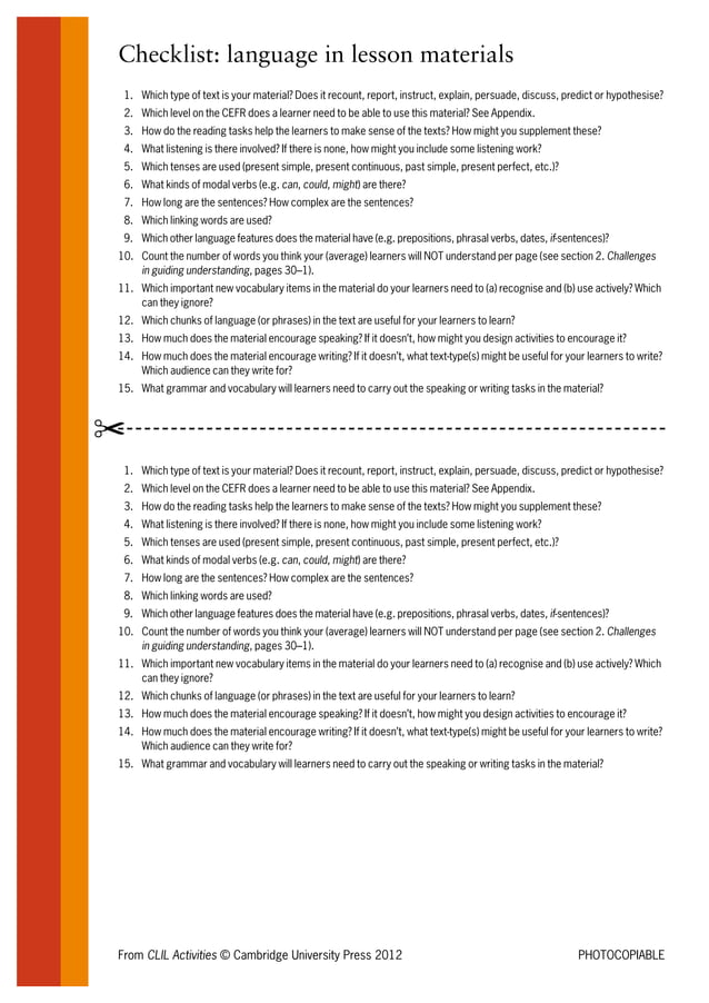 Checklist language | PDF