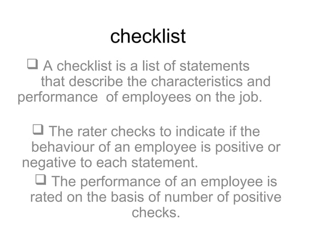 Checklist method | PPT