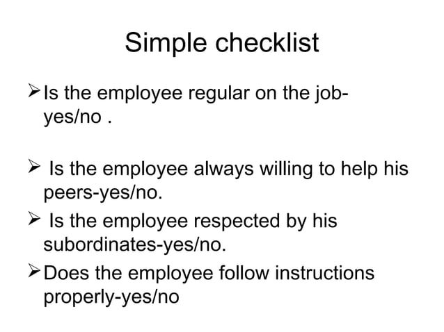 Checklist method | PPT