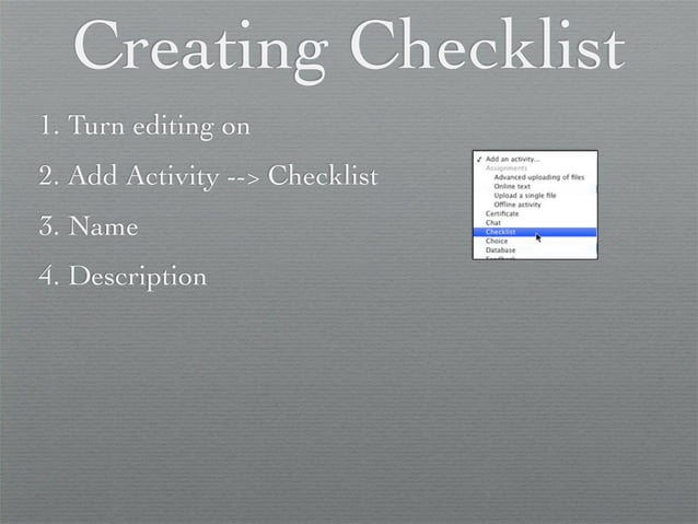Checklist module | KEY