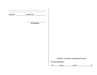 Checklist of Student Teacher | PPT