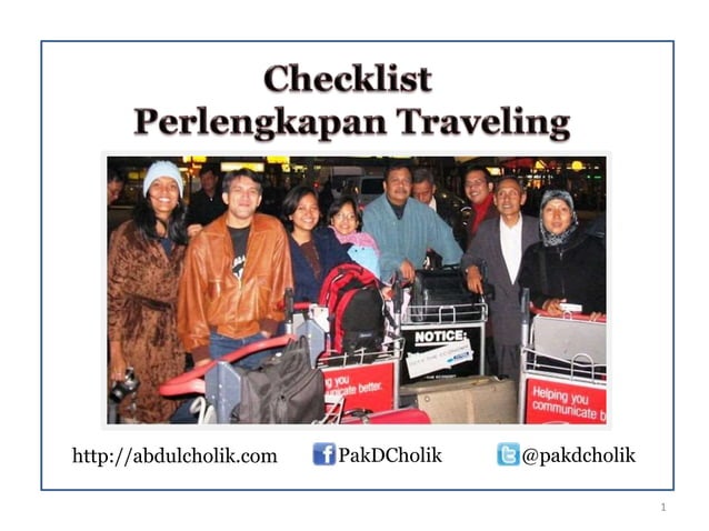 Checklist Perlengkapan Traveling ppt | PPTX