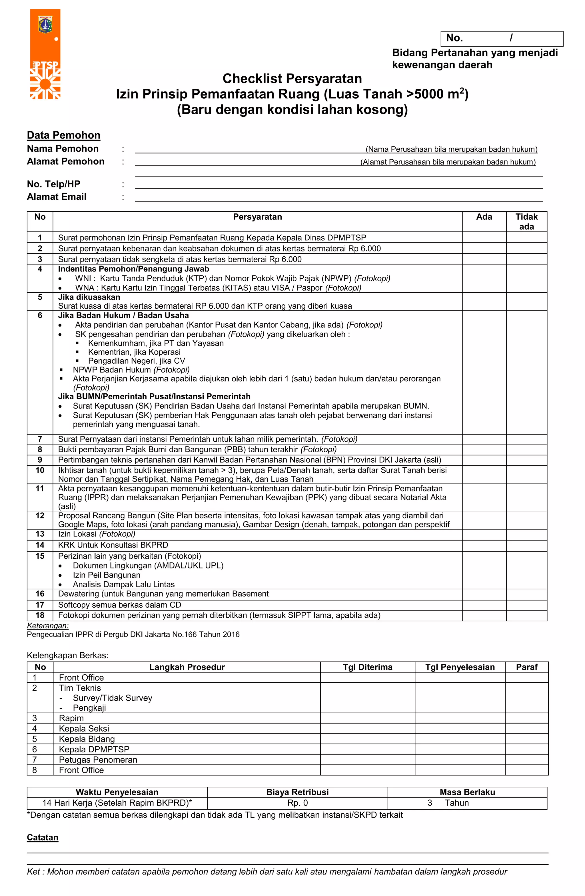 Checklist persyaratan ippr | PDF