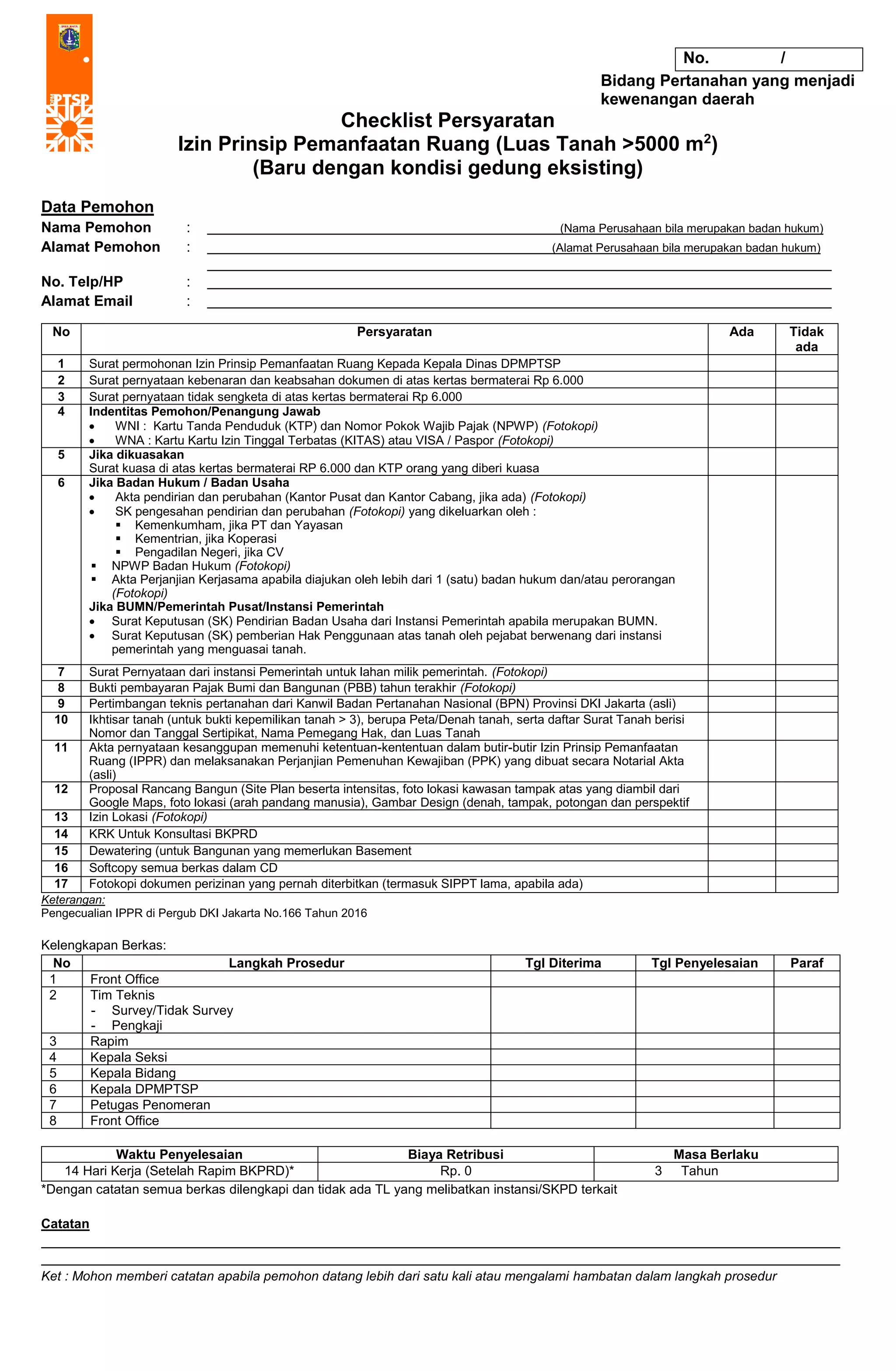 Checklist persyaratan ippr | PDF