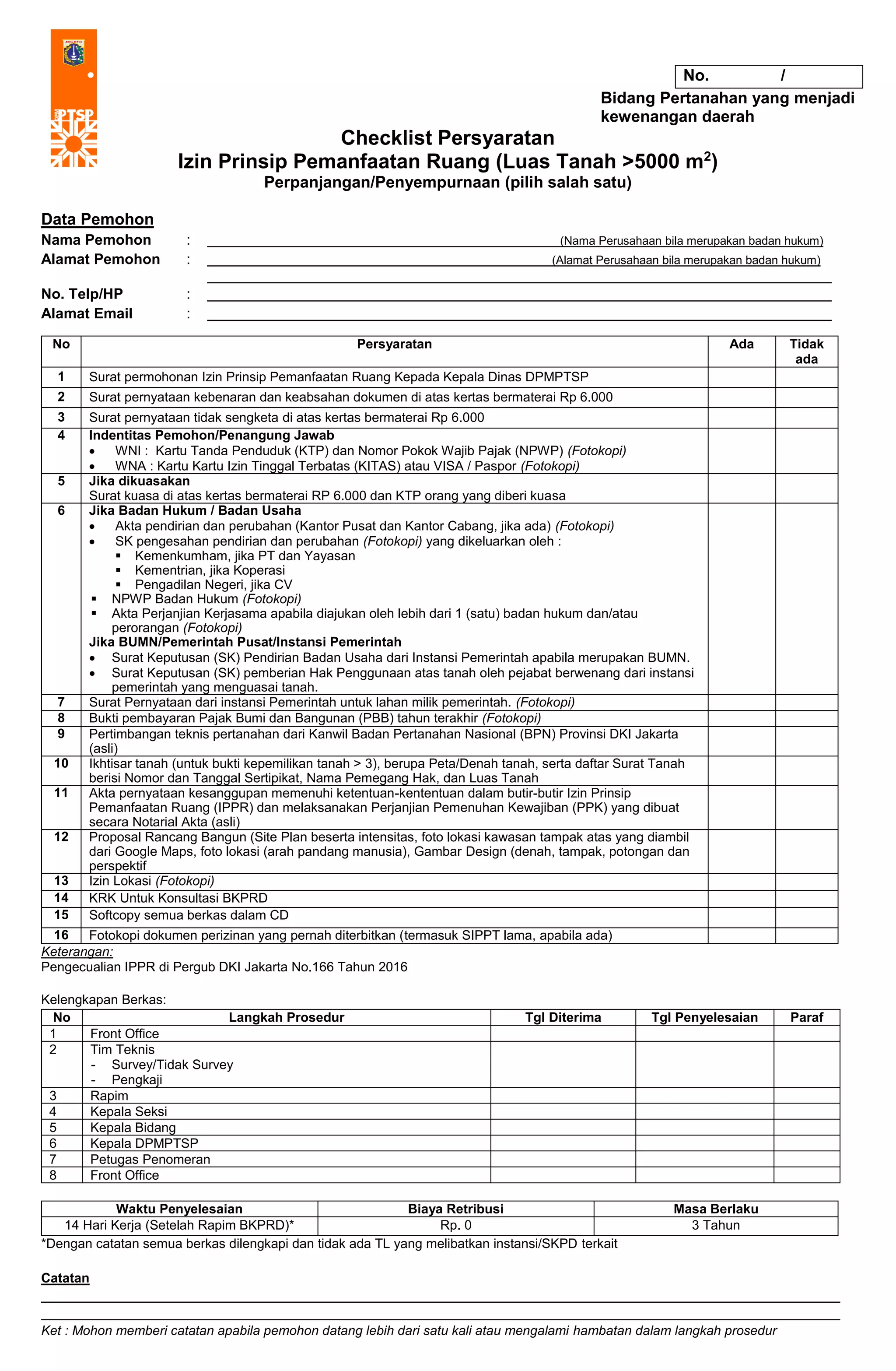 Checklist persyaratan ippr | PDF