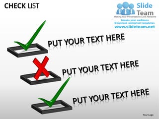 Check list powerpoint presentation slides ppt templates | PDF