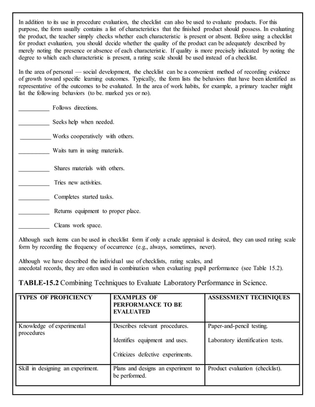 RESEARCH DATA COLLECTION TOOL-CHECKLISTS | DOCX