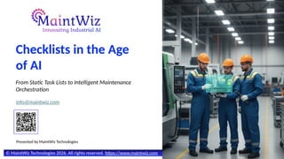 Explore how AI-powered maintenance checklists transform asset ...