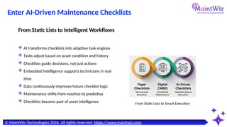 Explore how AI-powered maintenance checklists transform asset ...
