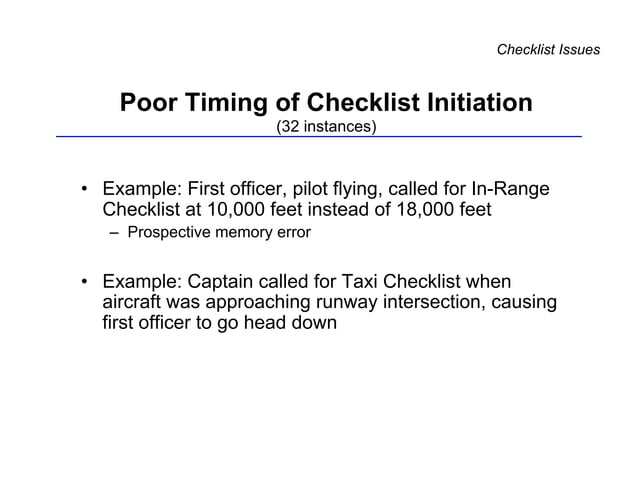 Checklists, Monitoring, and Multitasking in Cockpit Operations | PPT