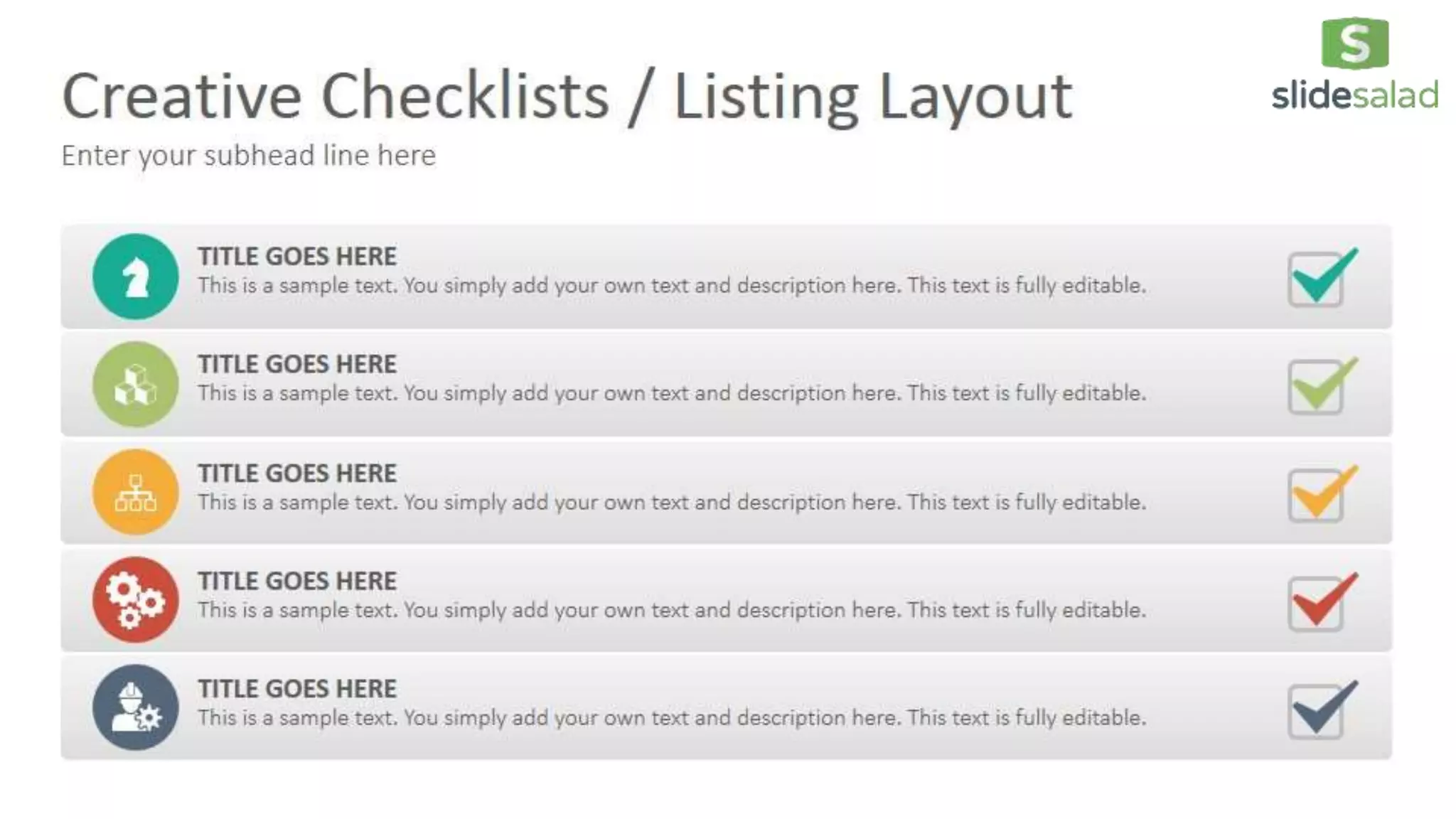 Checklists Diagrams PowerPoint Presentation Template - SlideSalad | PPT