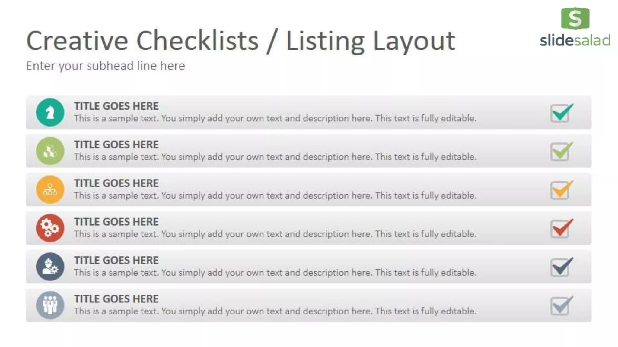 Checklists Diagrams PowerPoint Presentation Template - SlideSalad | PPT