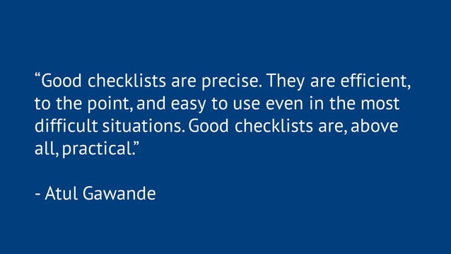 How a Checklist can Boost Efficiency and Reduce Mistakes | PPT
