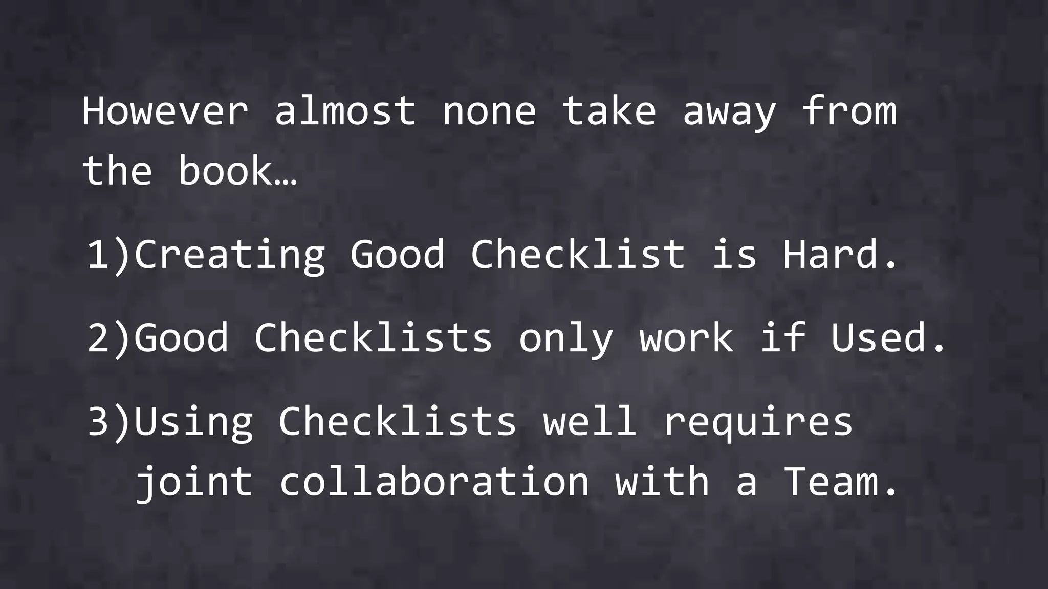 Checklists + Team Collaboration = Excellent Results | PPT