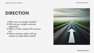 Checklist – strategic goals. How to set them? | PDF