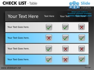 Check list table powerpoint ppt templates. | PDF