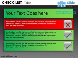 Check list table powerpoint ppt templates. | PDF