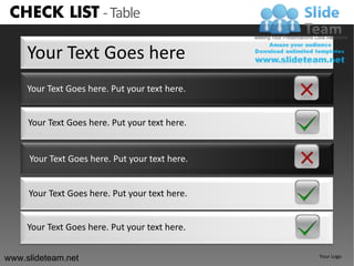 Check list table powerpoint ppt templates. | PDF