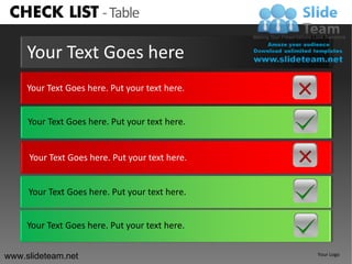 Check list table powerpoint ppt templates. | PDF
