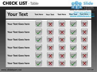 Check list table powerpoint ppt templates. | PDF
