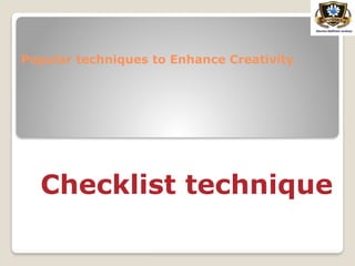 Checklist Technique and brainstormi.pptx
