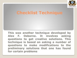 Checklist Technique and brainstormi.pptx