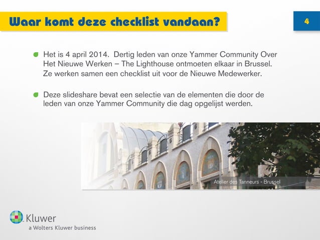 Checklist voor de thuiswerker - Checklist voor De Nieuwe Medewerker | PPT