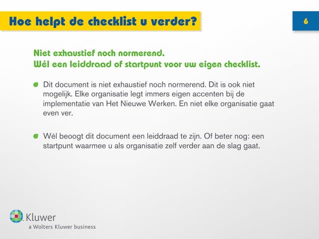 Checklist voor de thuiswerker - Checklist voor De Nieuwe Medewerker | PPT