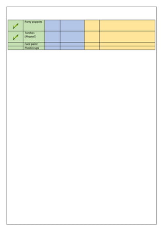 Filming Checklist | DOCX
