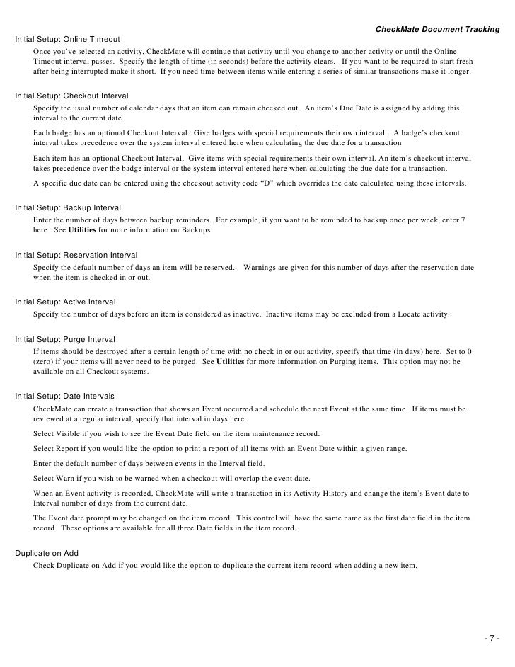 Check mate document guide