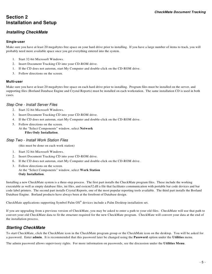 Check mate document guide