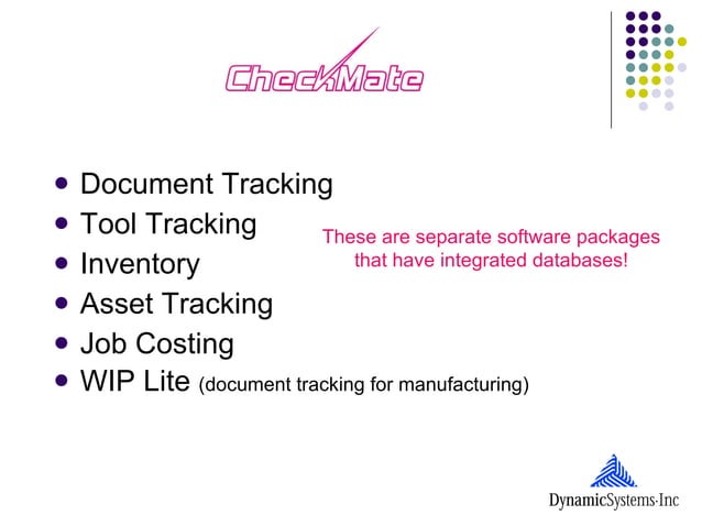 Check mate Barcode Tracking Solutions | PPT | Computing | Technology & Computing
