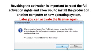 Check or revoke SpeechExec license | PPTX