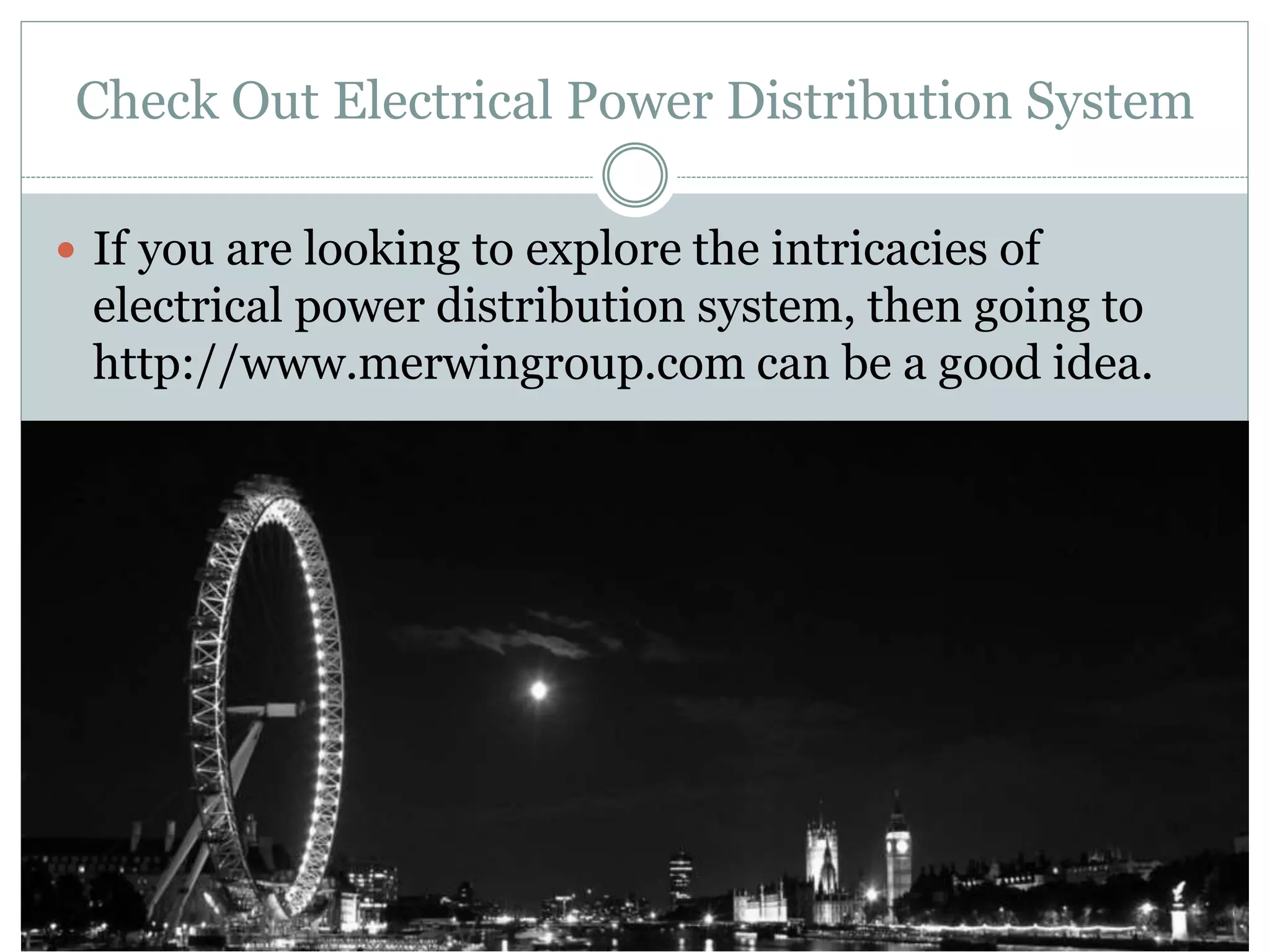 Check Out Electrical Power Distribution System | PPTX