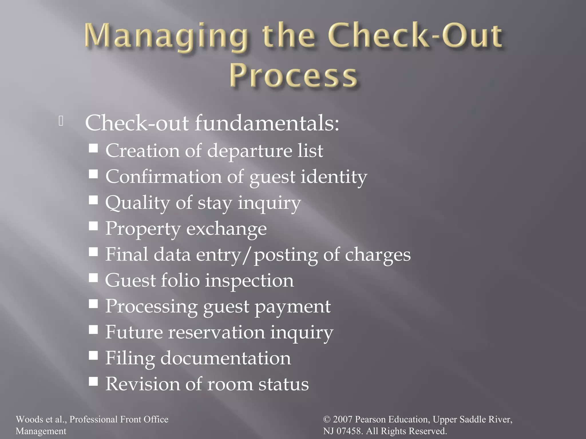 Check out procedure | PPT