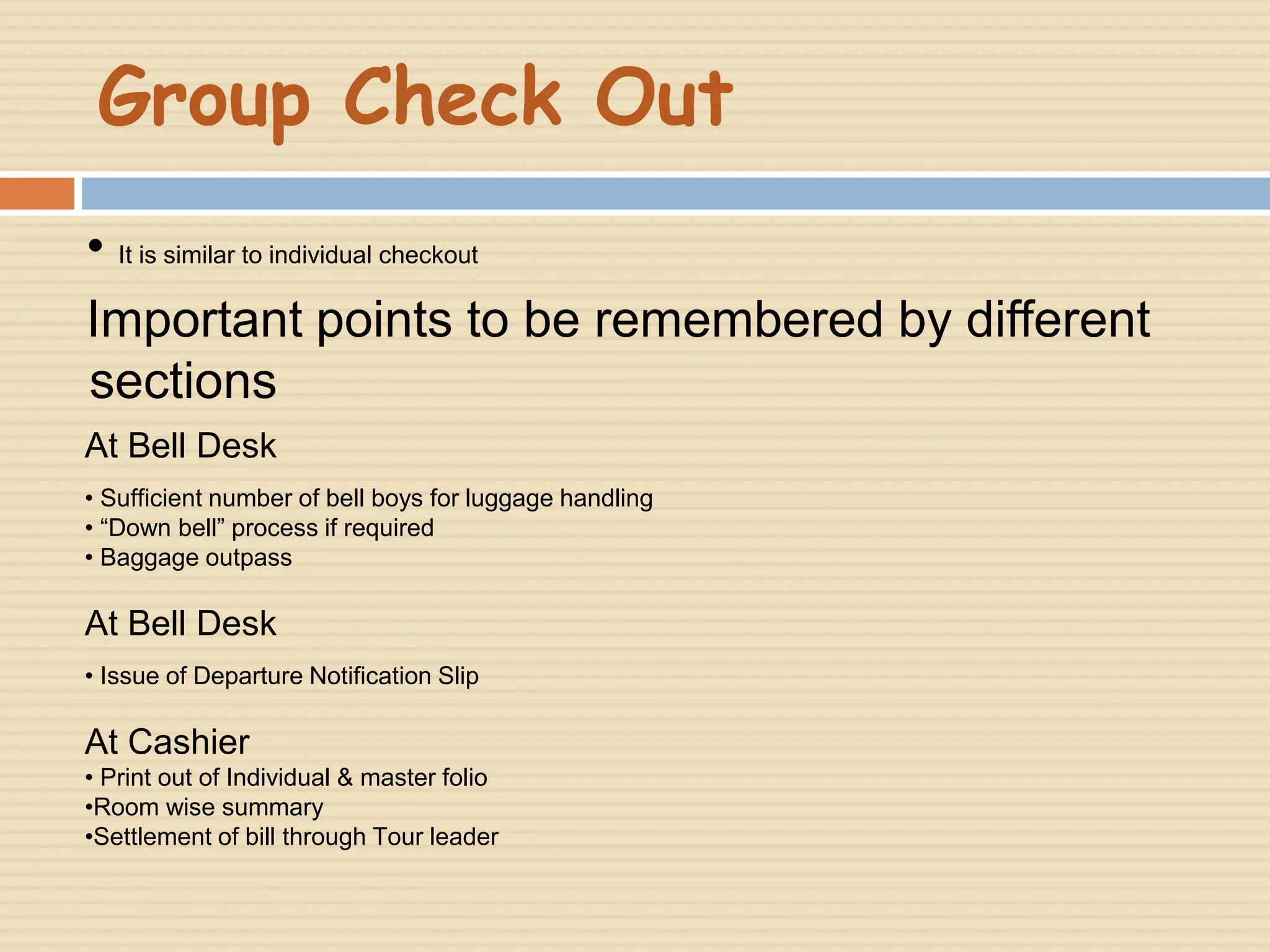 checkin and checkout procedure and luggage handling | PPTX