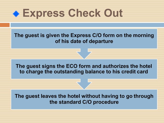 checkin and checkout procedure and luggage handling | PPTX | Credit ...