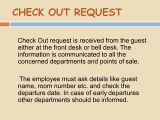 checkin and checkout procedure and luggage handling | PPTX