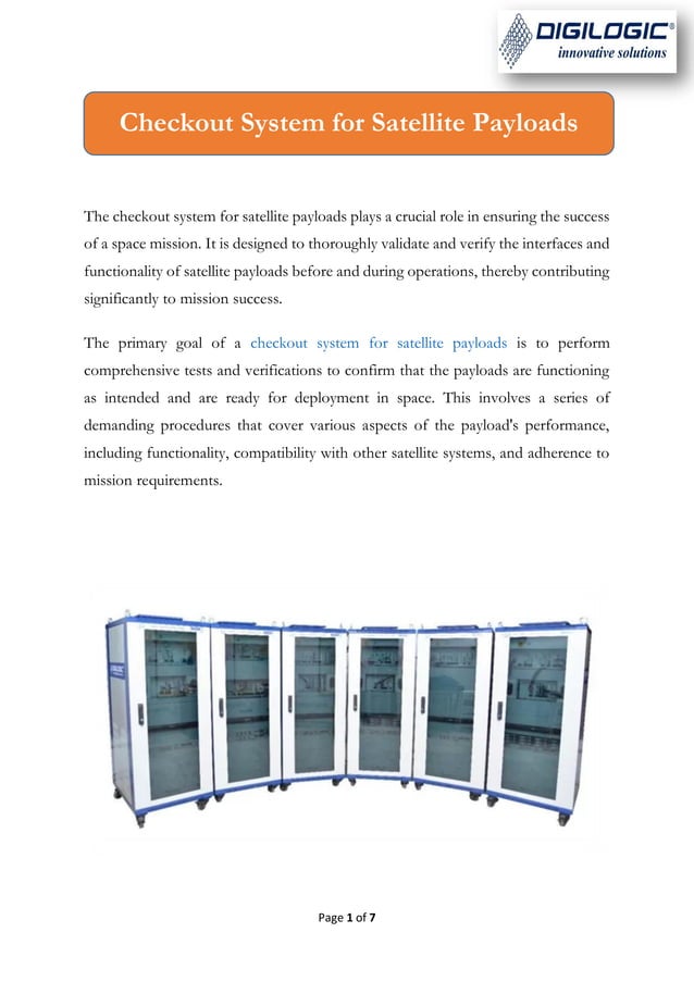Checkout System for Satellite Payloads | Digilogic Systems | PDF