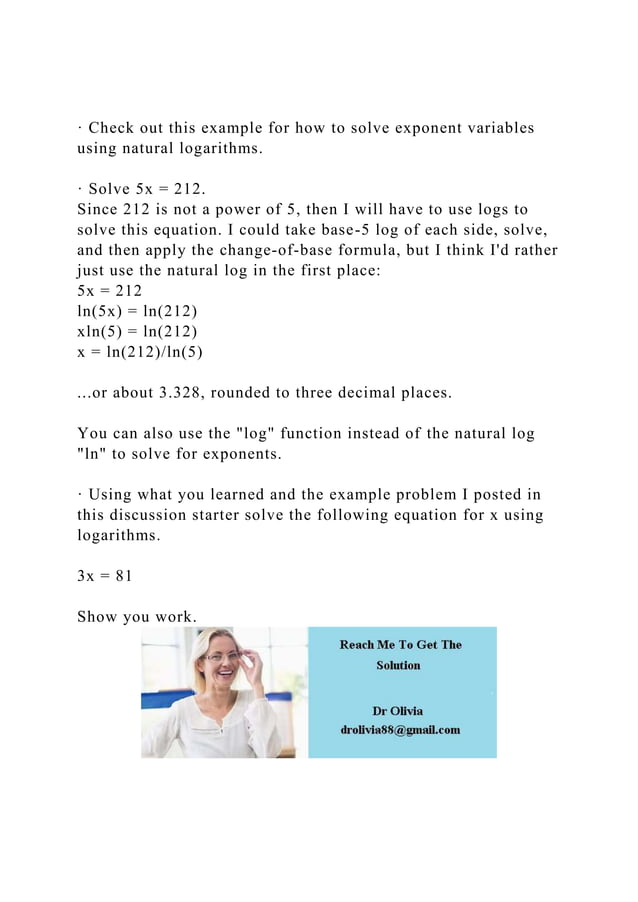 · Check out this example for how to solve exponent variables using.docx