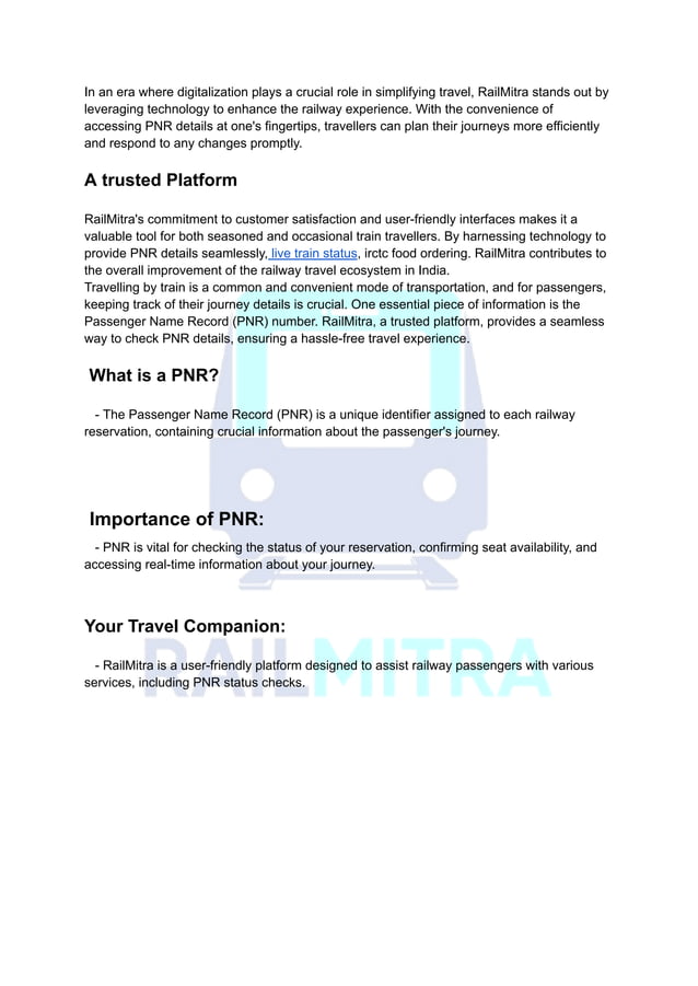 Check PNR Status with RailMitra and Simplify Your Train Travel.pdf