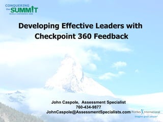 Developing Effective Leaders with Checkpoint 360 Feedback | PPT