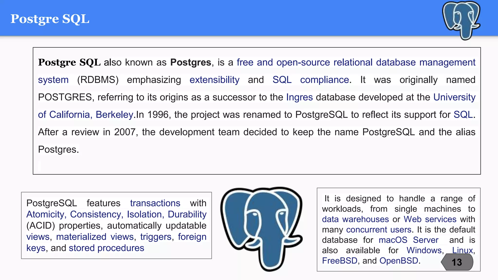 Relational Rdbms Mysql Postgresql And Sql Server Pptx