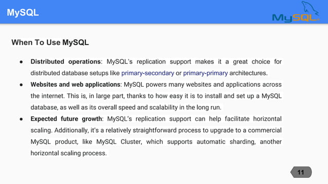 Relational RDBMS : MySQL, PostgreSQL and SQL SERVER | PPTX
