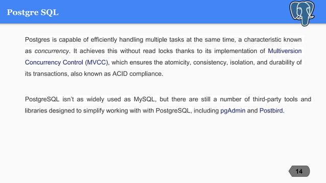 Relational RDBMS : MySQL, PostgreSQL and SQL SERVER | PPTX