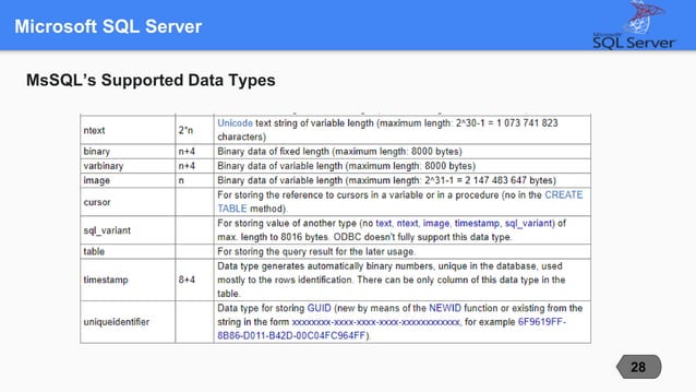 Relational RDBMS : MySQL, PostgreSQL and SQL SERVER | PPTX