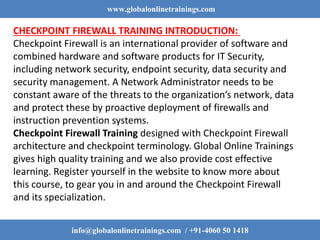 Checkpoint Firewall Training | Checkpoint Firewall Online Course | PPTX