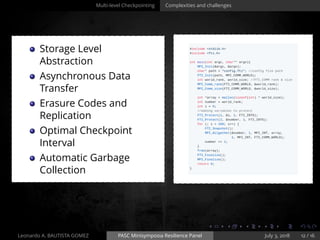 Easy and Efficient Multilevel Checkpointing for Extreme Scale Systems | PPT