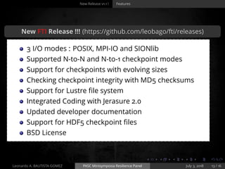 Easy and Efficient Multilevel Checkpointing for Extreme Scale Systems | PPT
