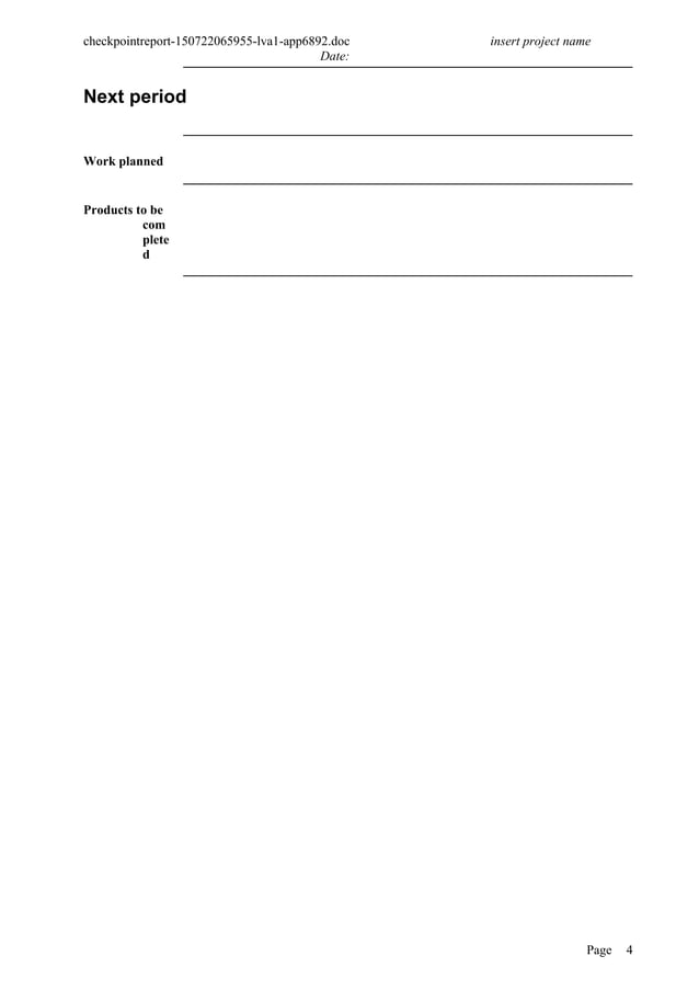 Prince 2, project managment Document Checkpoint report | DOC | Business ...